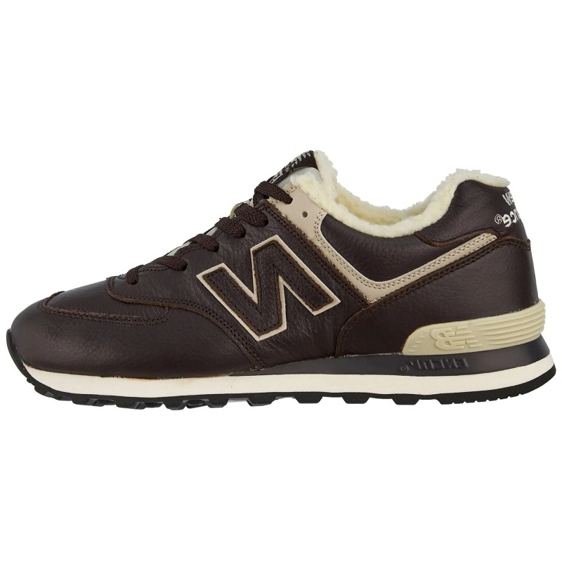 New Balance 574 кожаные коричневые с мехом купить в Москве